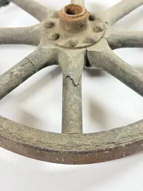None | Accents | Antique 2 Wooden Wagon Wheels Iron Rim Rustic ...